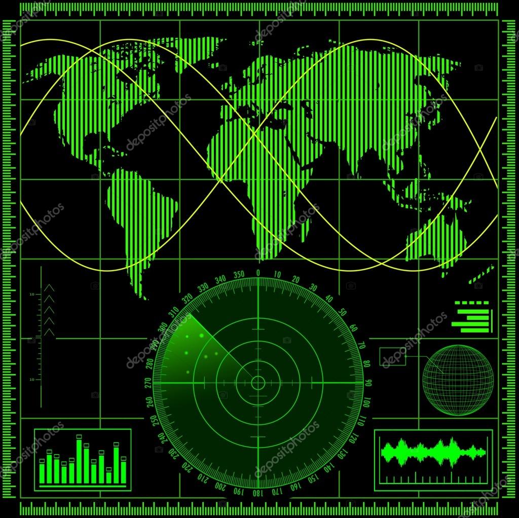 Radar screen with world map — Stock Vector © Makhnach #23288712 Radar screen with world map — Stock Vector © Makhnach #23288712