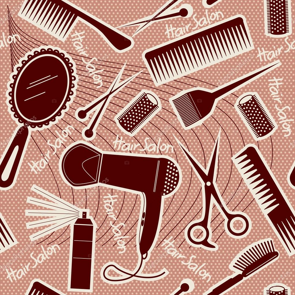 Hairdressing equipment seamless pattern.Vector background — Stock ... Hairdressing equipment seamless pattern.Vector background — Stock ...