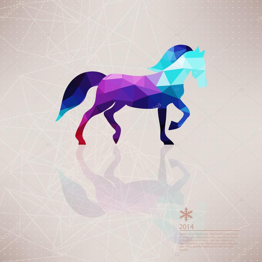 Vector triangle horse. Abstract horse of geometric shapes. Sign — Stock ... Vector triangle horse. Abstract horse of geometric shapes. Sign — Stock ...