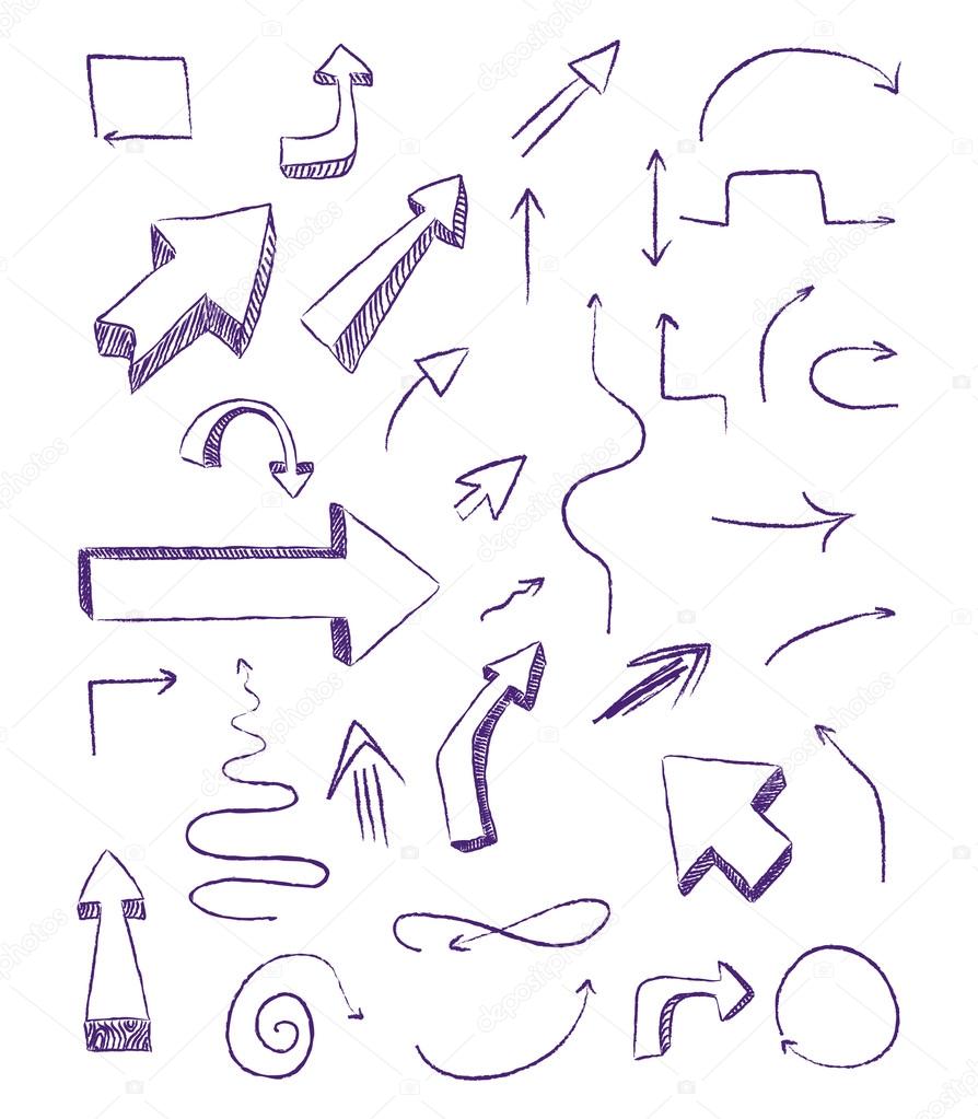Doodle arrows clipart free