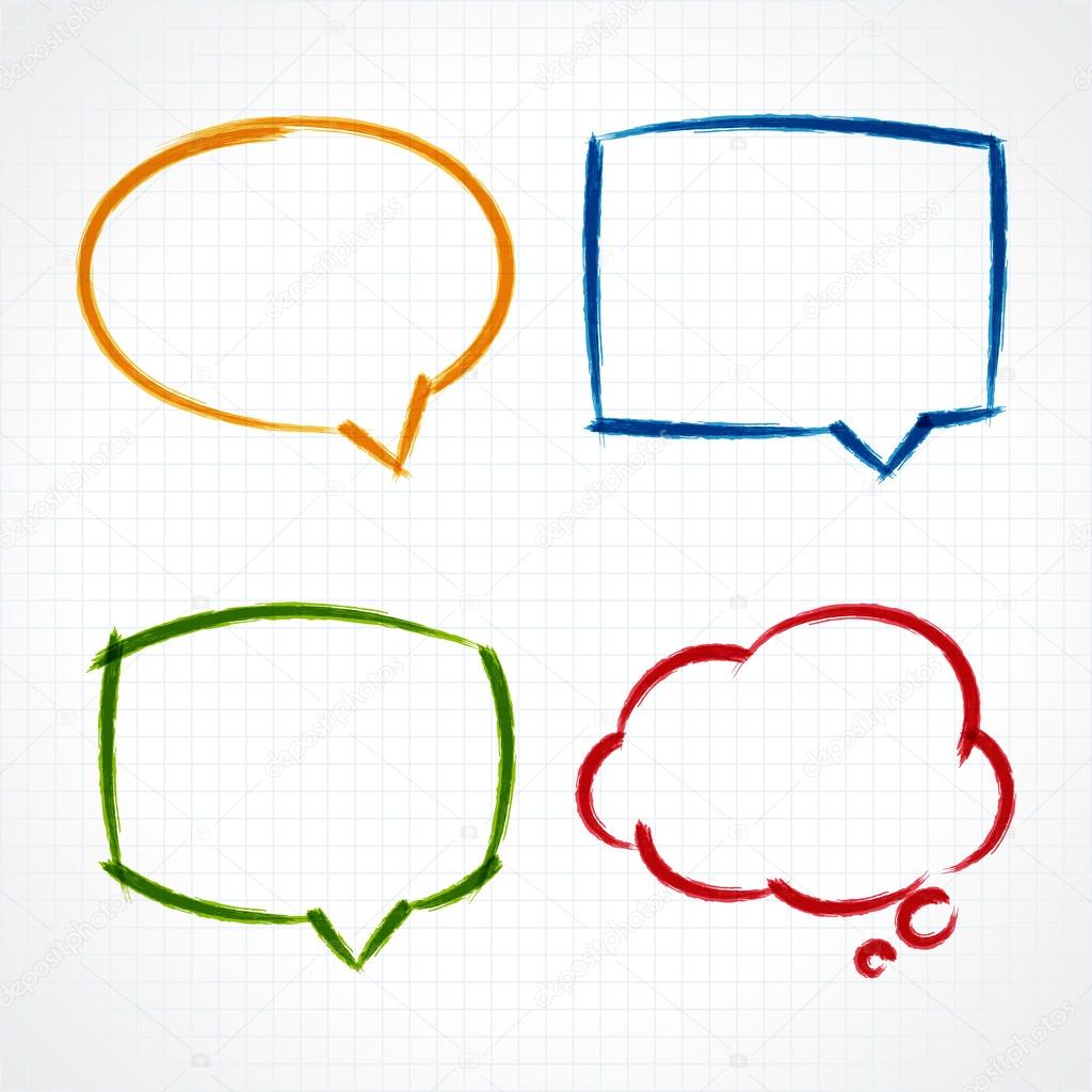 Hand draw speech bubbles set vector illustration. Eps 10. — Stock ... Hand draw speech bubbles set vector illustration. Eps 10. — Stock ...