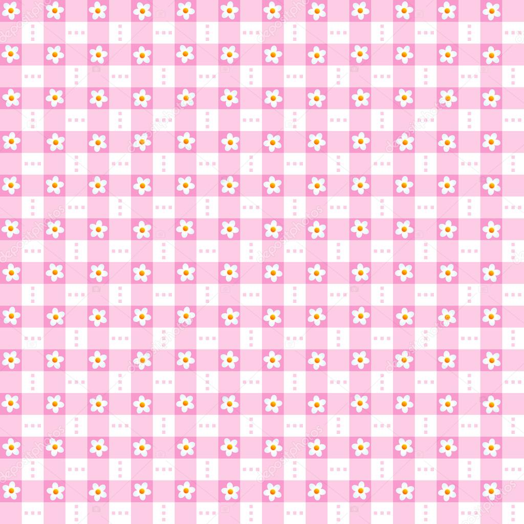 Seamless pink floral gingham background — Stock Vector © ratselmeister ... Seamless pink floral gingham background — Stock Vector © ratselmeister ...