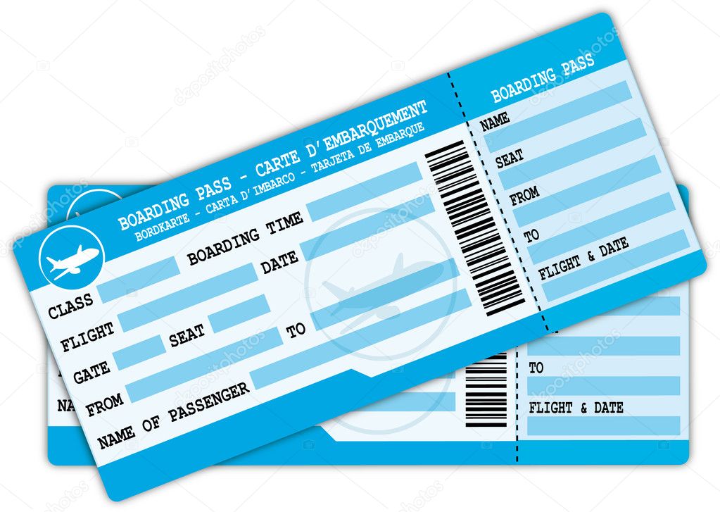 Two Boarding Passes Blue Flight Coupons — Stock Vector © Albachiaraa