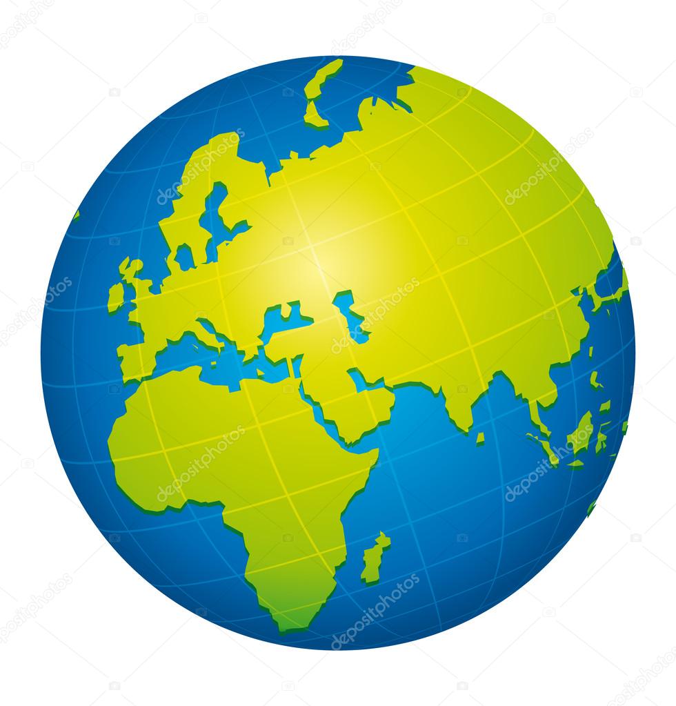 Green world globe icon. Europe, Africa and Russia view. — Stock Vector ... Green world globe icon. Europe, Africa and Russia view. — Stock Vector ...