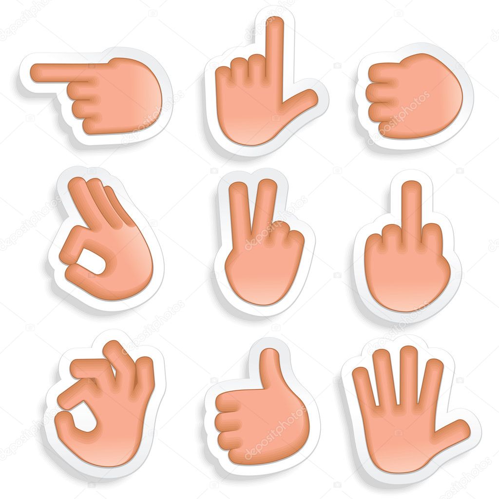 Hand Gestures Icon Set 2 — Stock Vector © Pilart 14099865