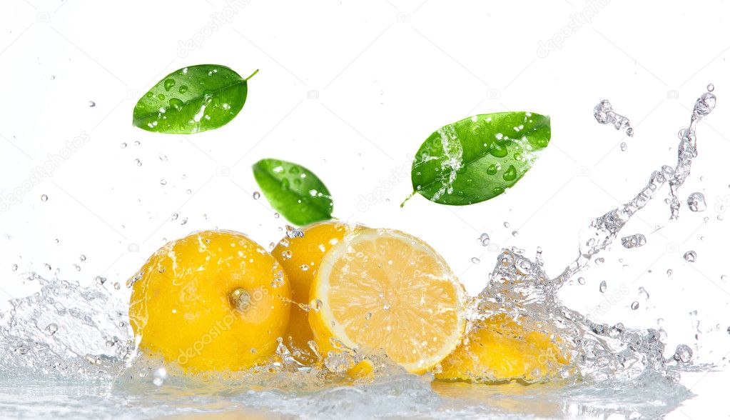 Lemon with water splash — Stock Photo © Kesu01 #22627027 Lemon with water splash — Stock Photo © Kesu01 #22627027