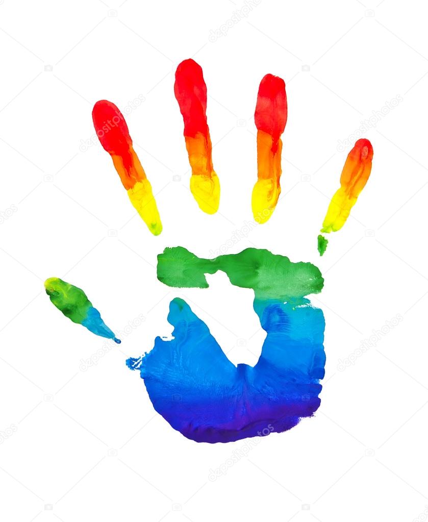Rainbow handprint clipart