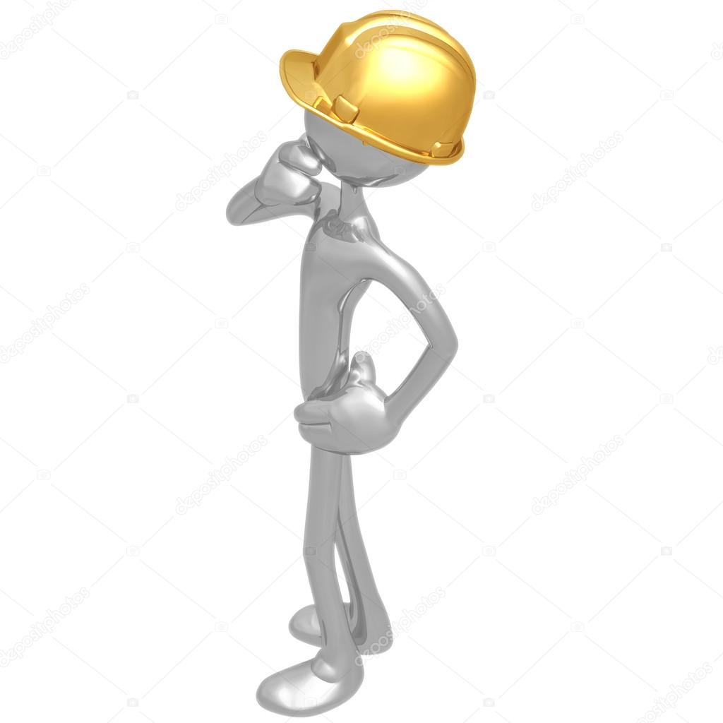 Construction Worker Thinking — Stock Photo © LuMaxArt #12283532 Construction Worker Thinking — Stock Photo © LuMaxArt #12283532