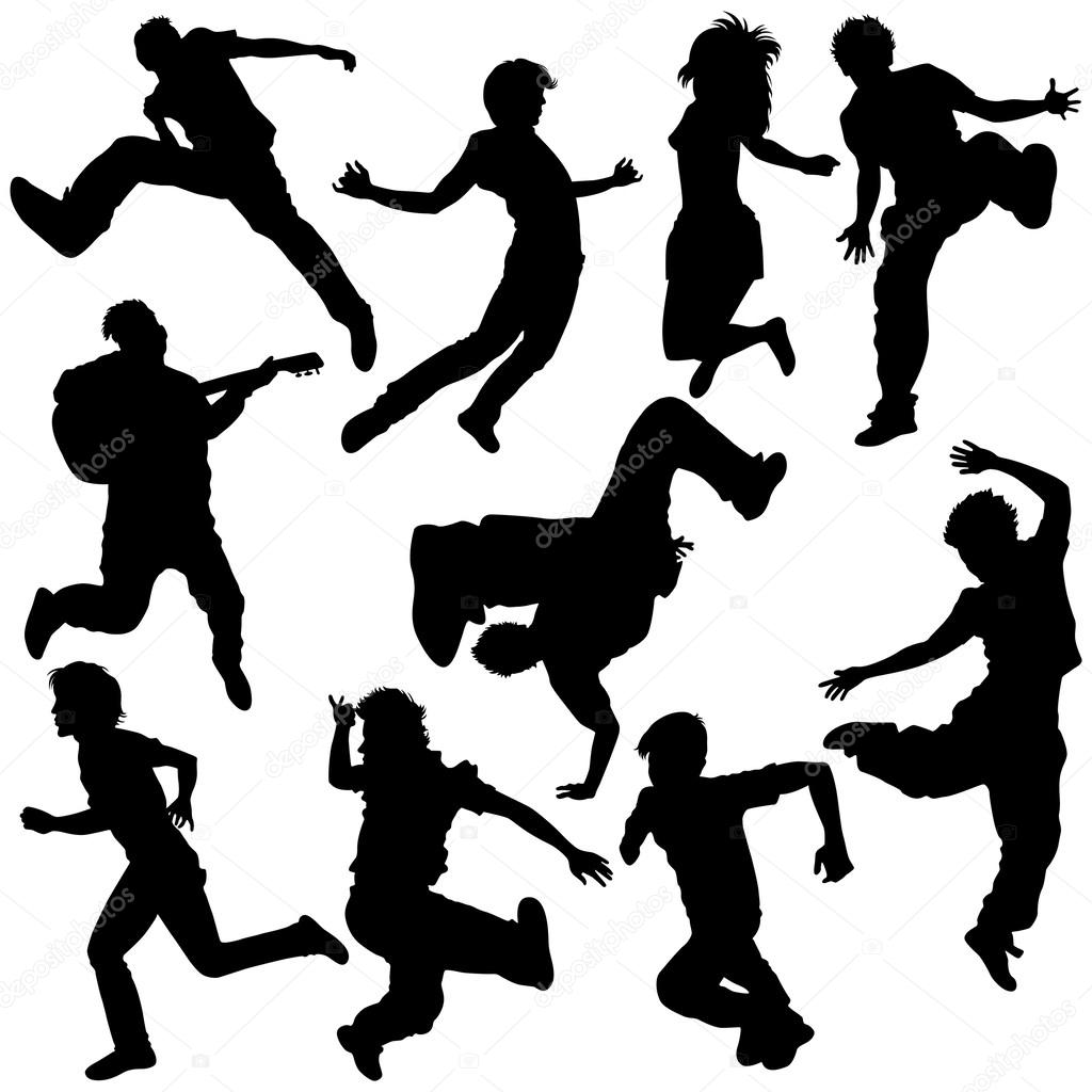 Action Silhouettes — Stock Vector © tristantan71 #25793595