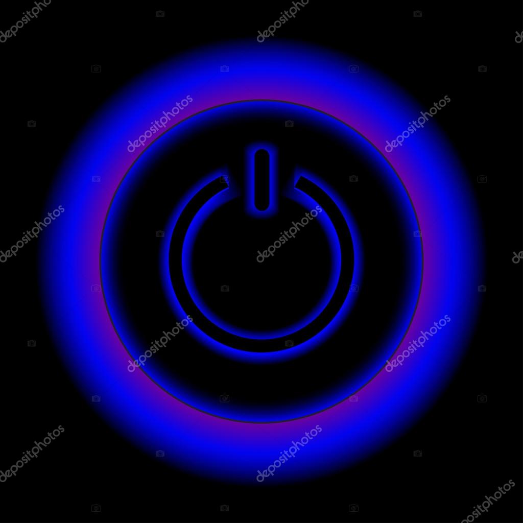 Blue neon power button — Stock Vector © master3d #35623443 Blue neon power button — Stock Vector © master3d #35623443