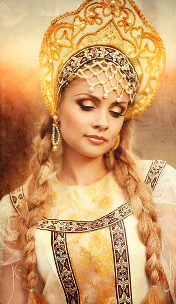 Beautiful Russian princess from a fairy tale - Stock Image - Everypixel