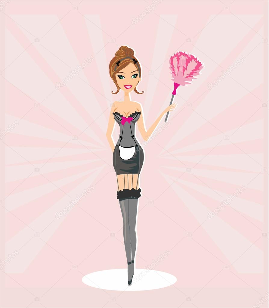 Sexy Pinup Style French Maid — Stock Vector © Jackybrown 22155973