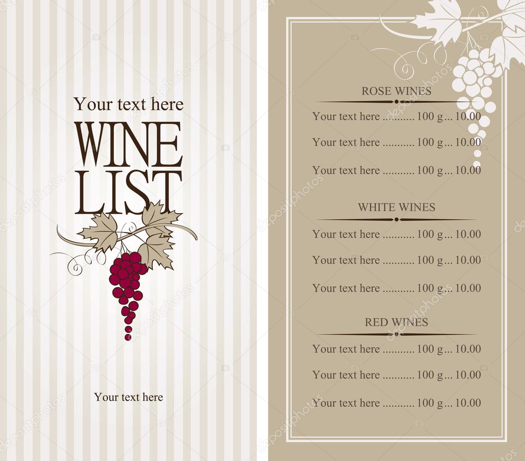 Wine list — Stock Vector #16306921 Wine list — Stock Vector #16306921