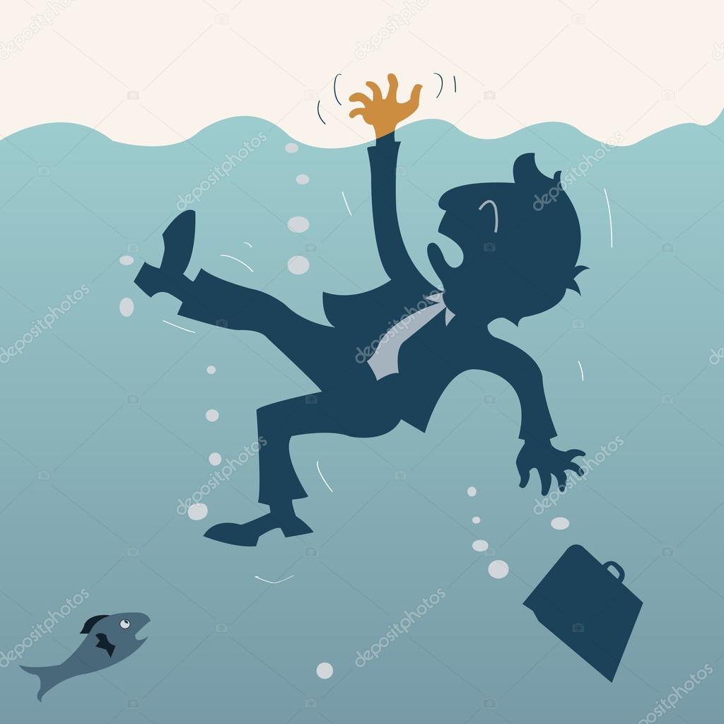 Drowning business man — Stock Vector © jesadaphorn #30719365 Drowning business man — Stock Vector © jesadaphorn #30719365