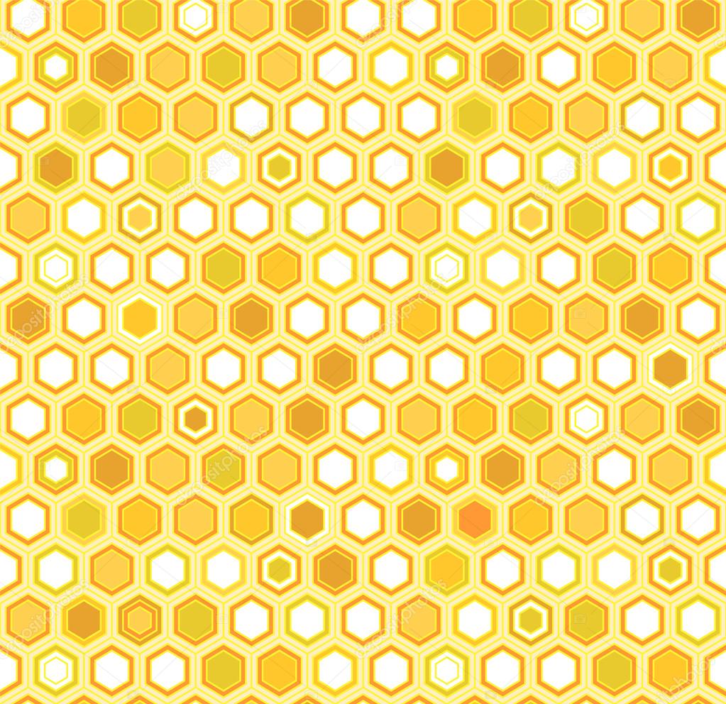 Abstract Colorful Yellow Honeycomb Seamless Pattern Vector — Stock