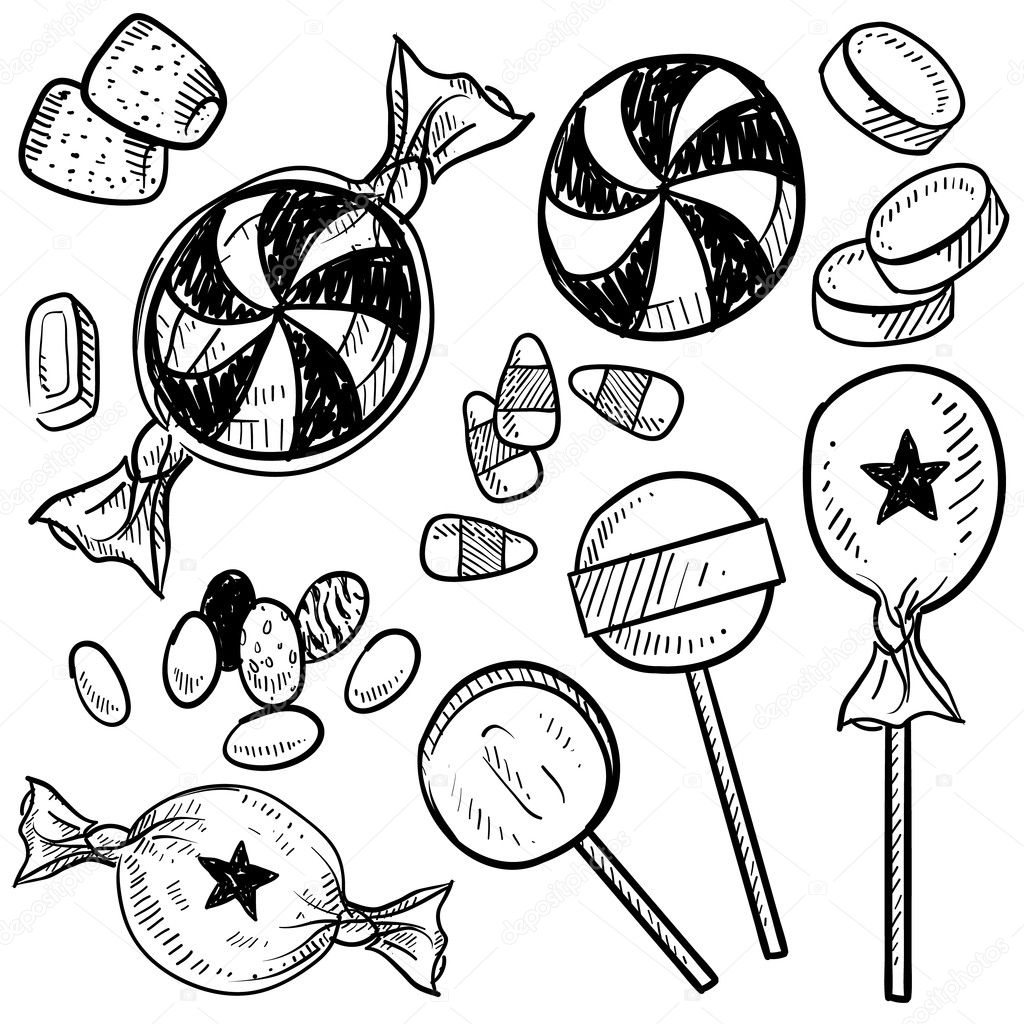 Candy assortment sketch — Stock Vector © lhfgraphics #13892917 Candy assortment sketch — Stock Vector © lhfgraphics #13892917