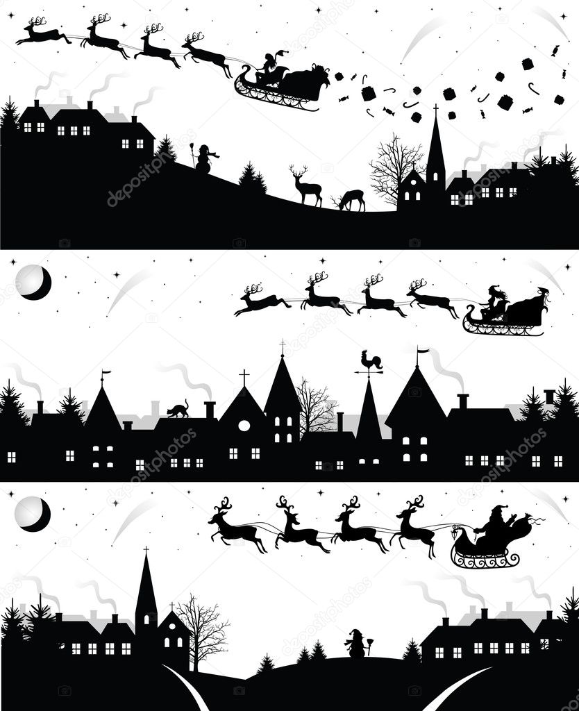 Christmas silhouettes. — Stock Vector © oksanello #14836207