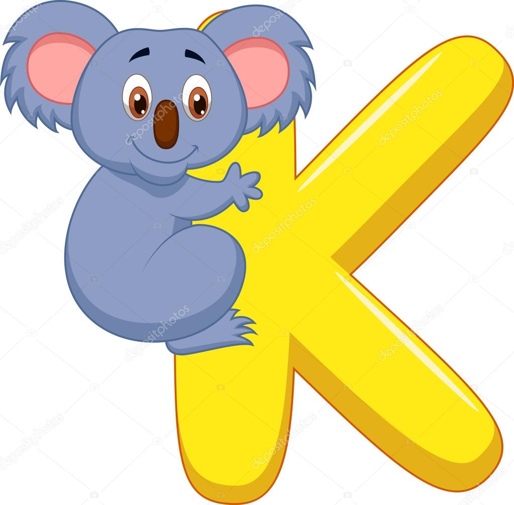 Alfabeto k con dibujos animados koala — Vector de stock © tigatelu ...