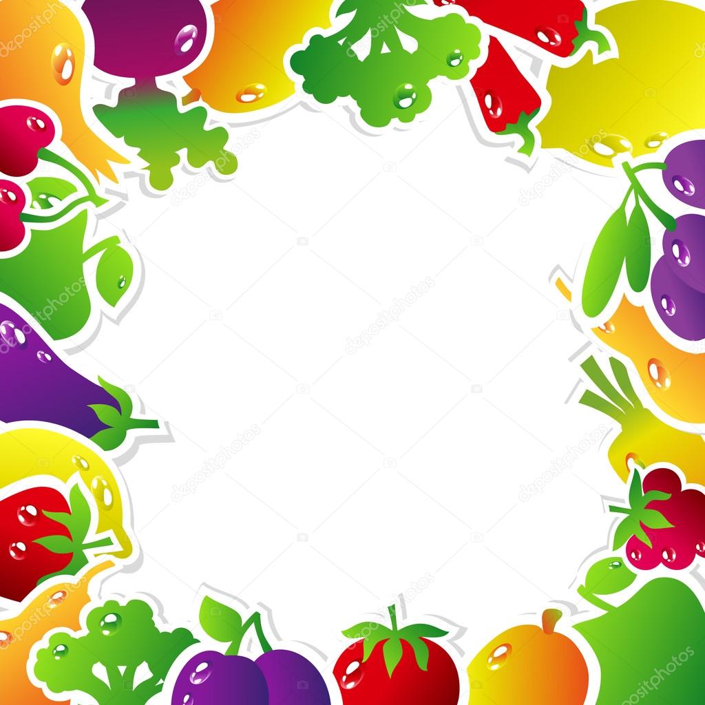 Frame Fruits Vegetables — Stock Vector © PushnovaL #23349136 Frame Fruits Vegetables — Stock Vector © PushnovaL #23349136