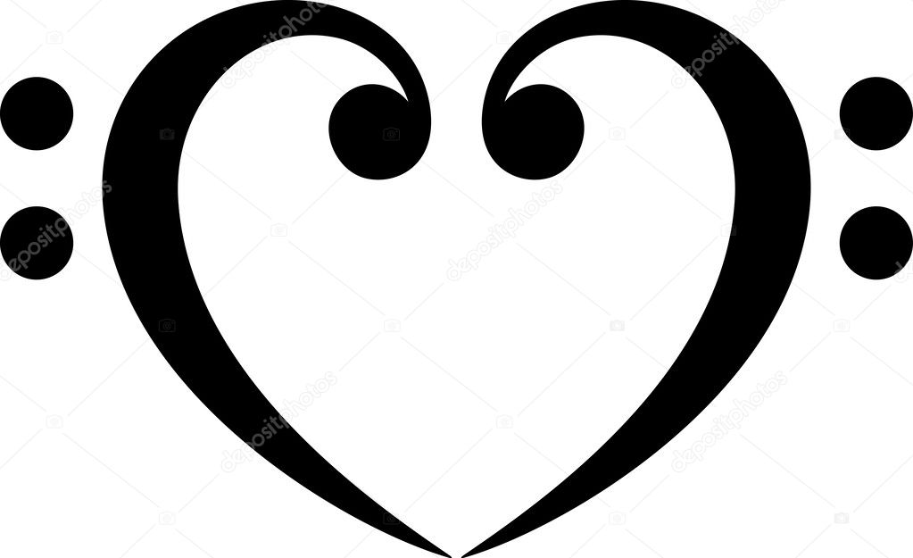 Bass Clef Heart — Stock Vector © Lavalova 33061185