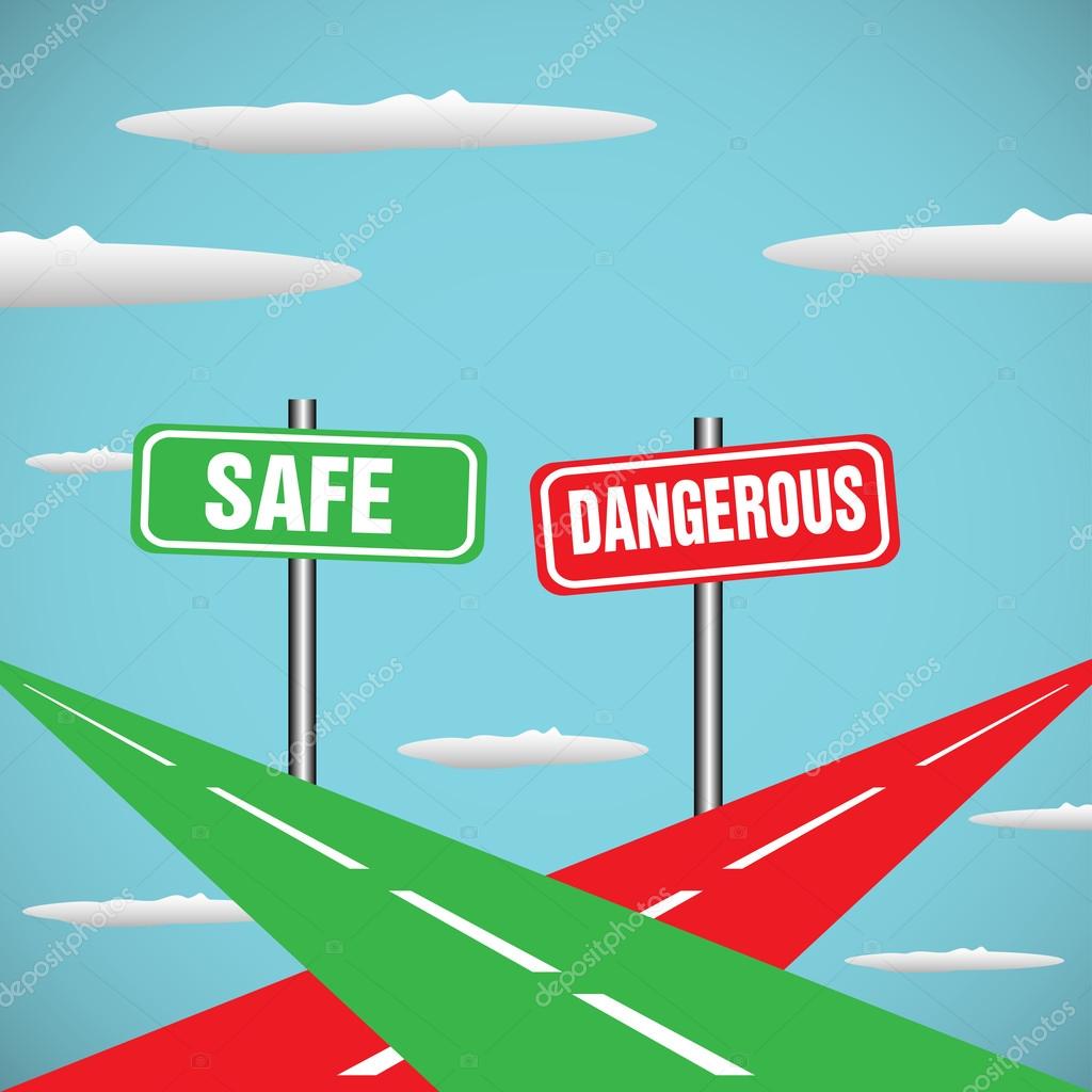 Safe and dangerous signs — Stock Vector © oxlock #47943789