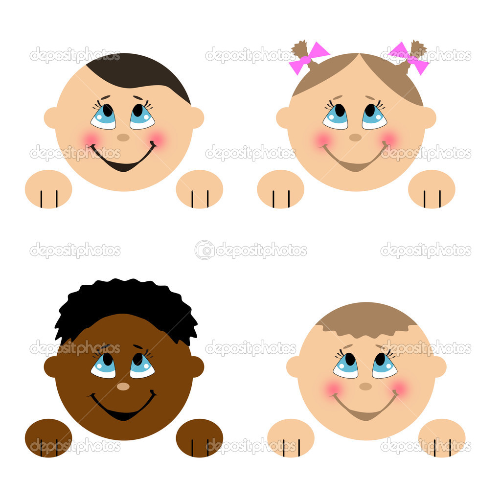 Cabeza De Los Niños De Dibujos Animados — Foto De Stock 40087479