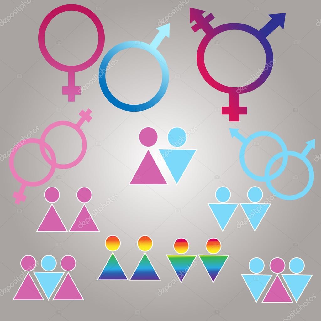 Vector Symbols Set Of Sexual Orientation And Gender — Stock Vector