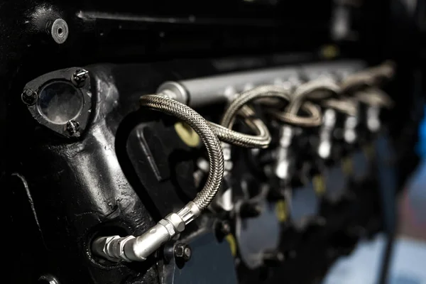 Close Detail Rare Car Engine Metal Mechanisms Automotive Industry Stock ...