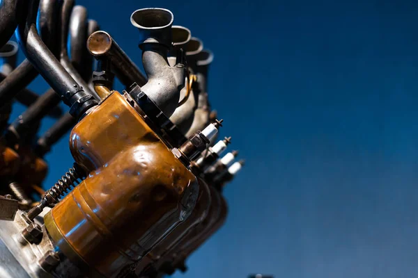 Close Detail Rare Car Engine Metal Mechanisms Automotive Industry Stock ...