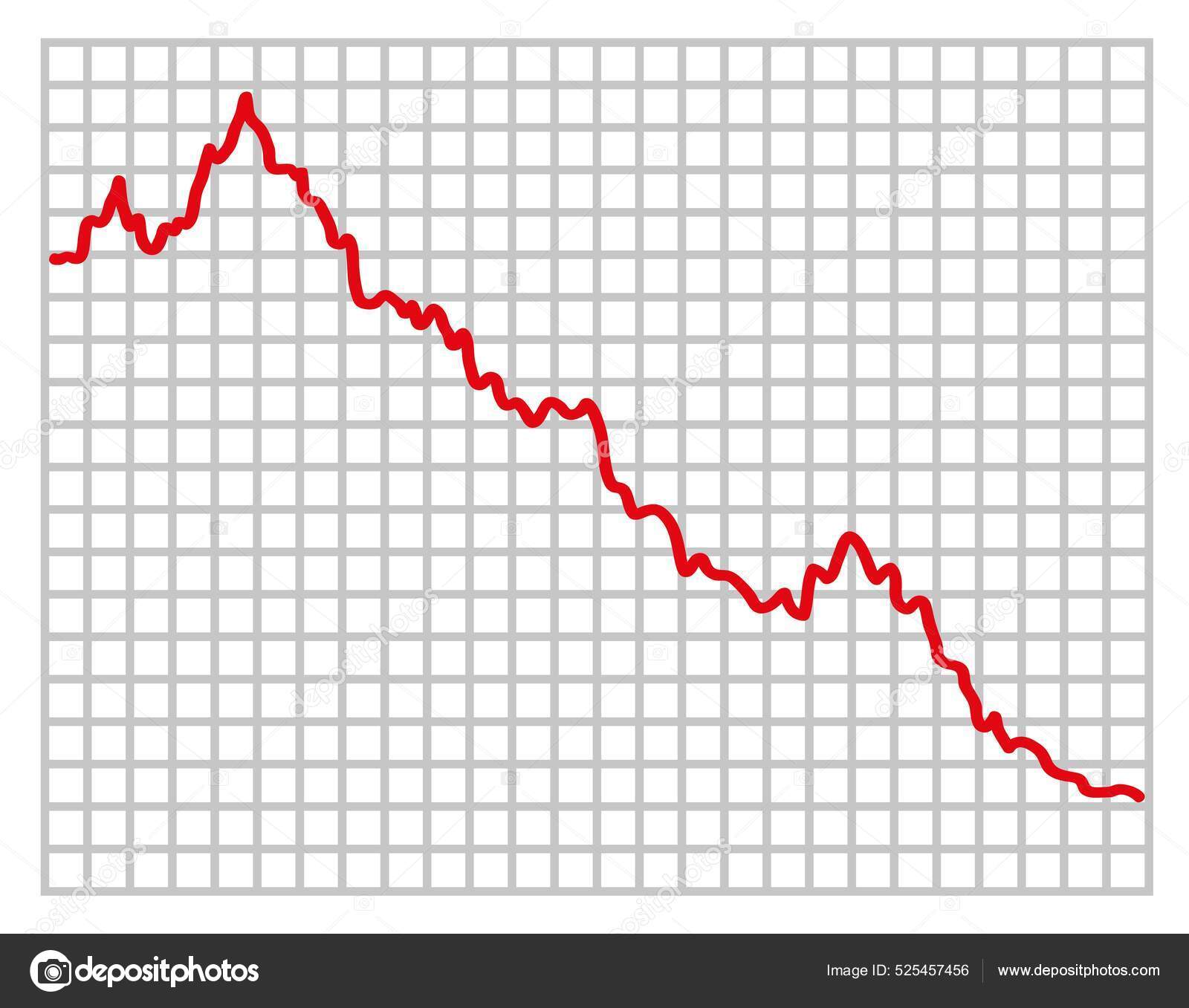 Gráfico Con Informe Disminución Diagrama Con Recesión Progreso ...