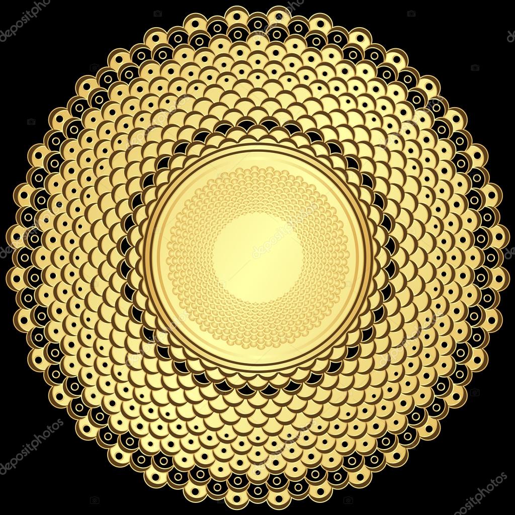 Vintage gold round frame — Stock Vector © OlgaDrozd #15654415