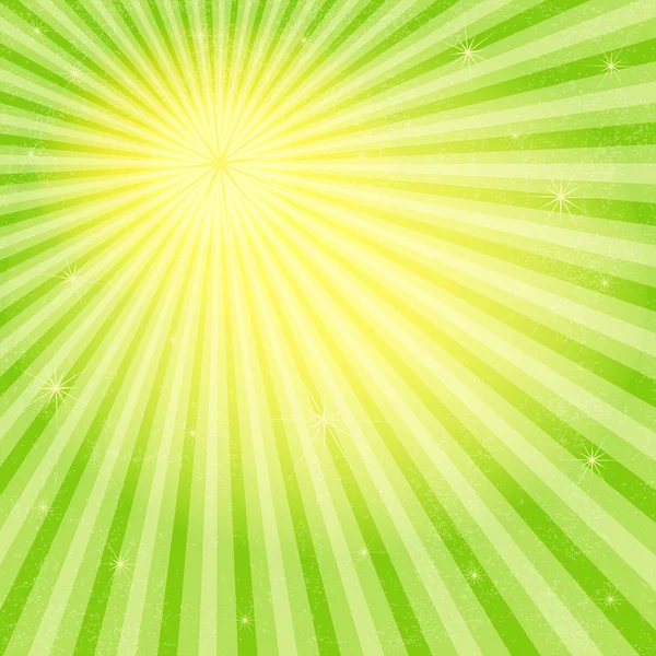 Abstract green and yellow background with rays — Stock Vector ...
