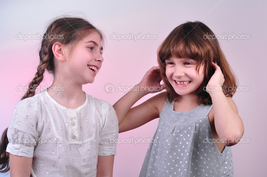 Happy laughing girls talking and having fun Stock Photo by ©Cherry ...