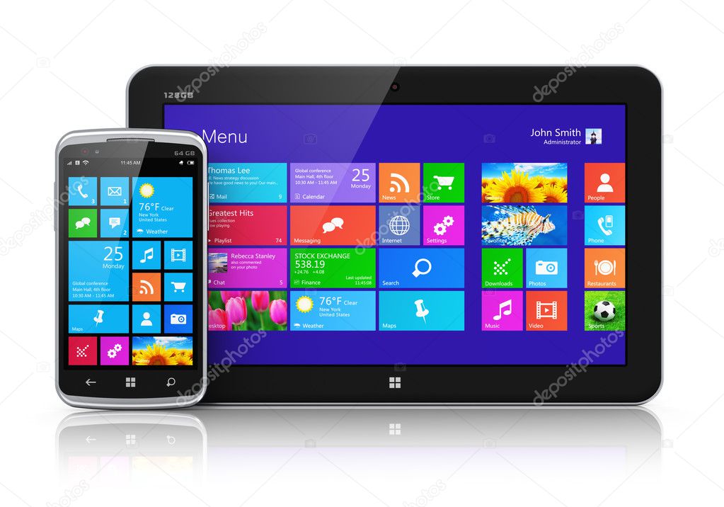 Mobile devices with touchscreen interface Stock Photo by ©scanrail 26901437