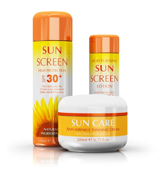 Set of sun care cosmetics — Stock Photo © scanrail #51000611