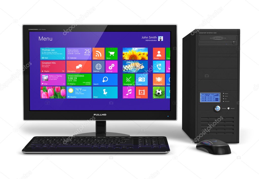 Ordenador de sobremesa con interfaz táctil — Foto de stock #29394915 ...