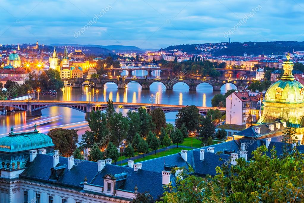 Evening scenery of Prague, Czech Republic — Stock Photo © scanrail ...