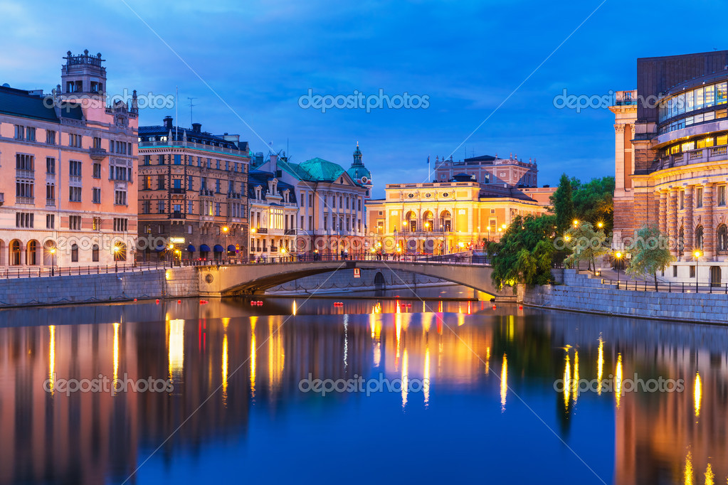 Evening scenery of Stockholm, Sweden — Stock Photo © scanrail #32145593