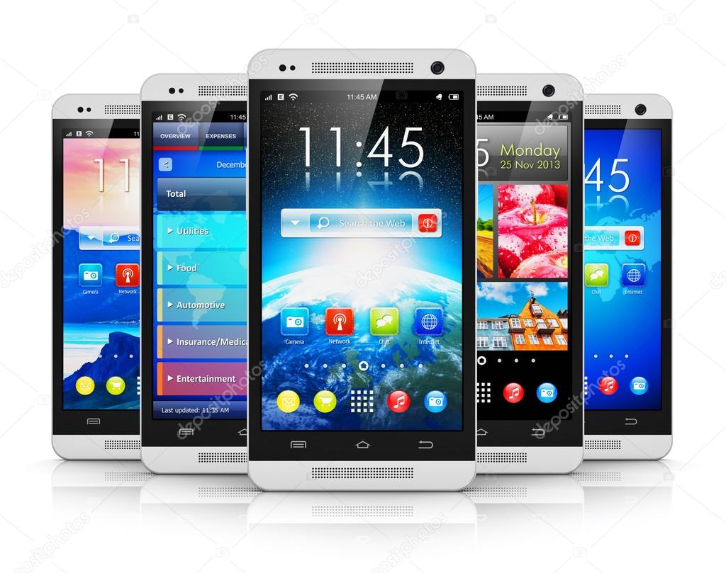 Modern touchscreen smartphones Stock Photo by ©scanrail 36372225