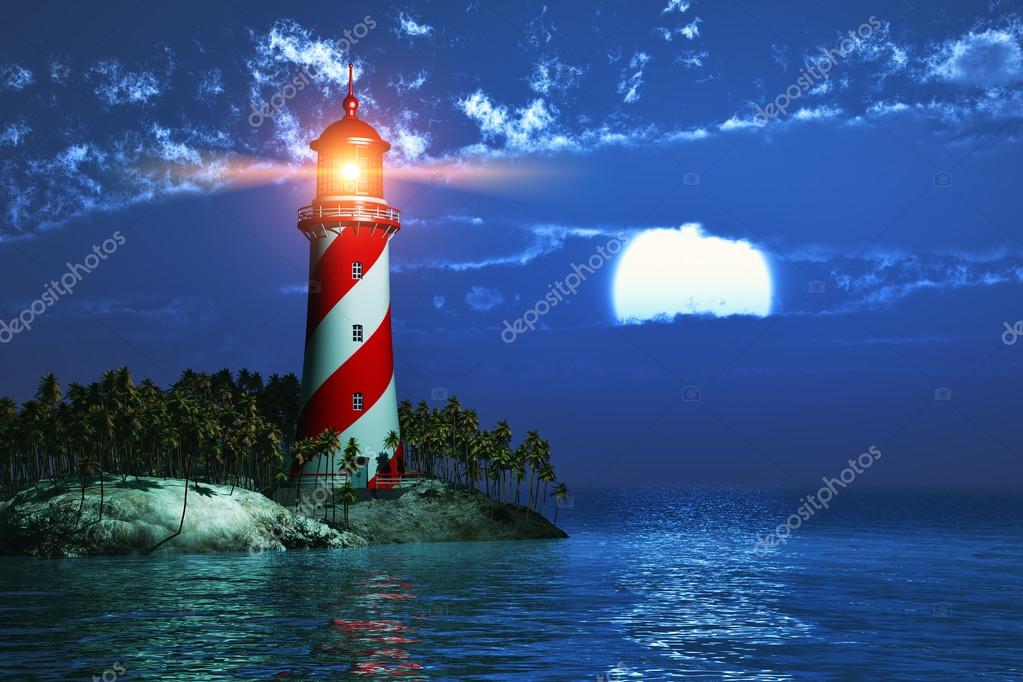 Faro di notte — Foto Stock © scanrail #38673435