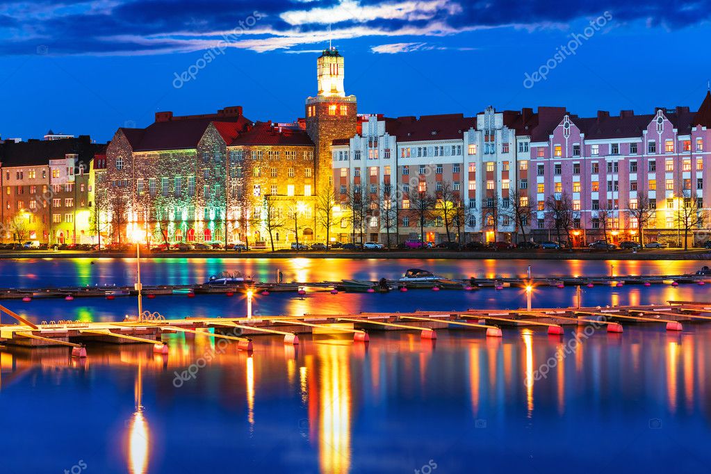 Night scenery of Helsinki, Finland — Stock Photo © scanrail #45227381