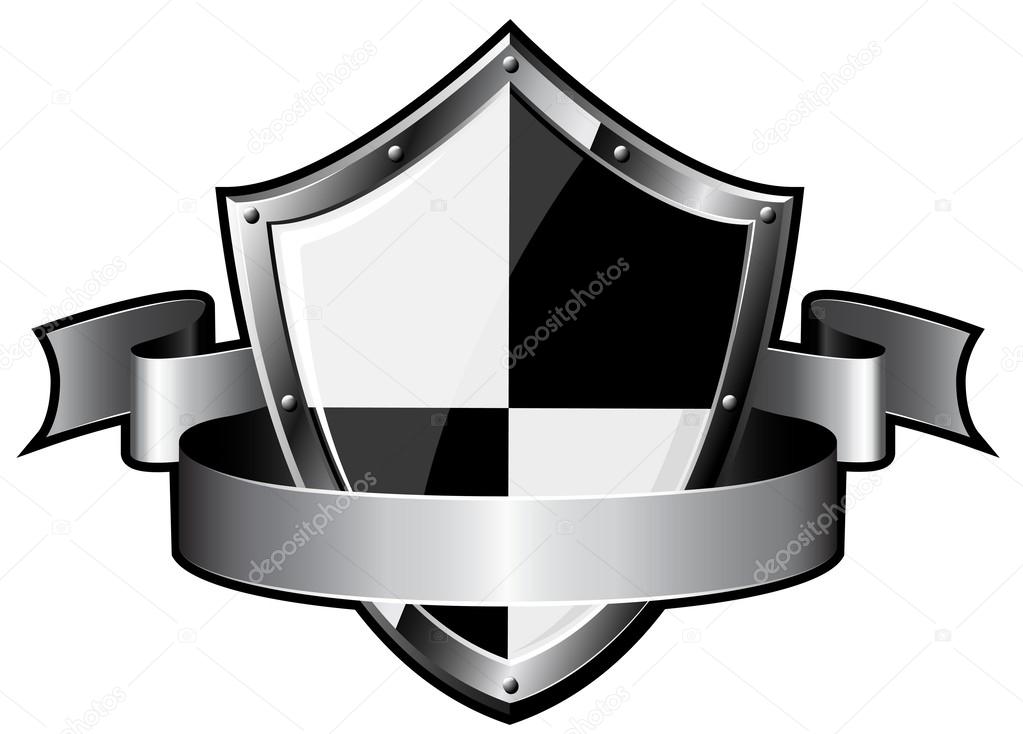Steel shield with ribbon Stock Vector Image by ©Makhnach #35495357