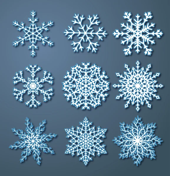 Set of white paper snowflakes Stock Vector Image by ©Makhnach #73569251