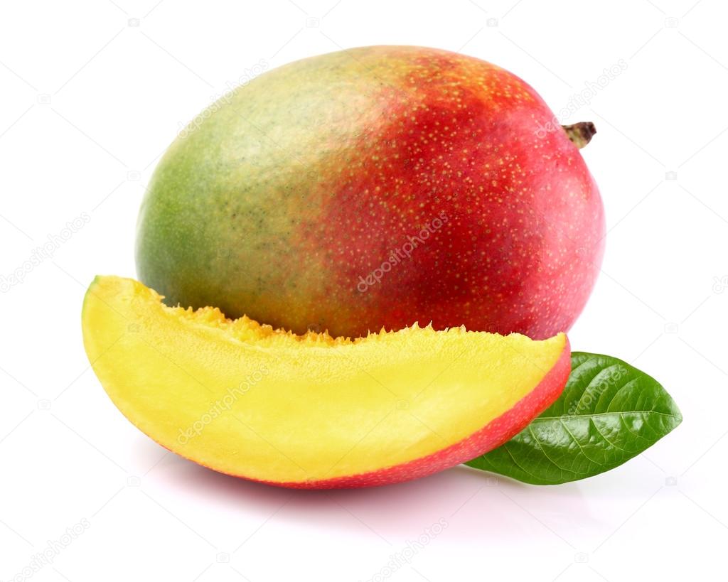 Ripe mango with slice — Stock Photo © Dionisvera #21643245