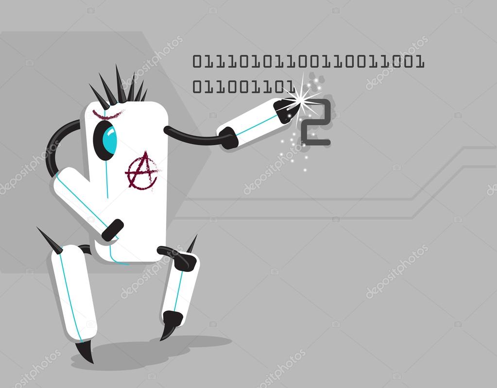 Vector funny anarchic robot Stock Vector by ©Elisanth 29540327