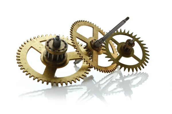 Clockwork gears isolated on white — Stock Photo © Observer #12557588