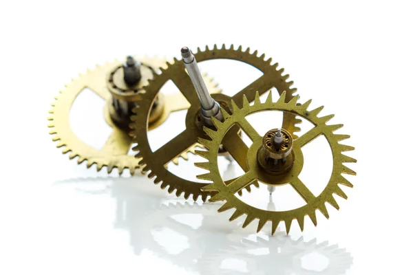 Clockwork gears isolated on white — Stock Photo © Observer #12557588
