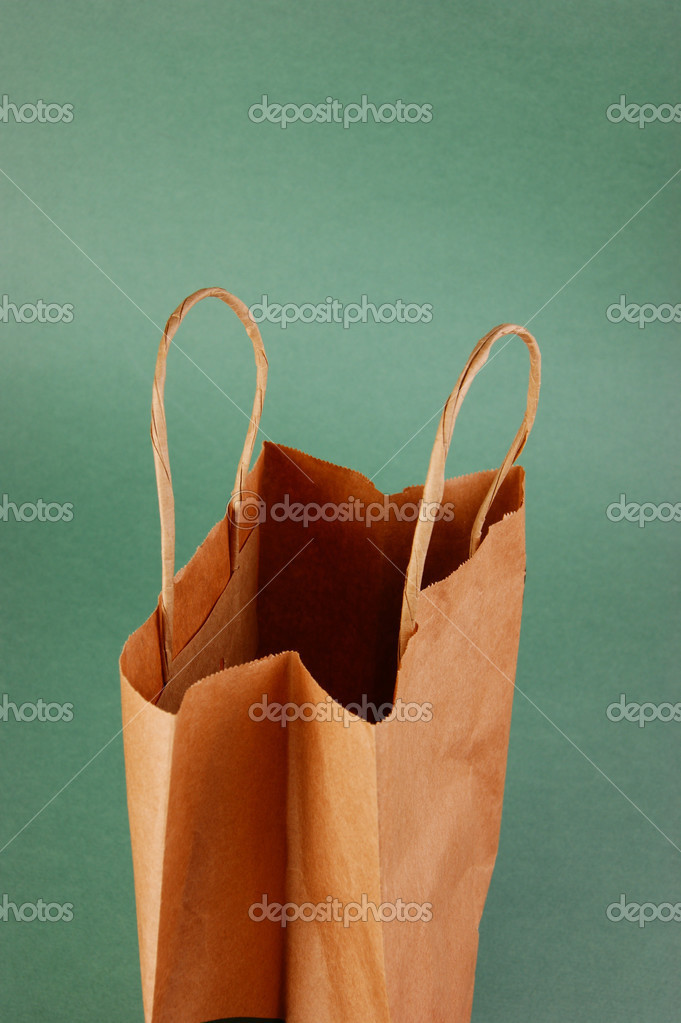 Paper bag on a green background Stock Photo by ©Observer 24562957
