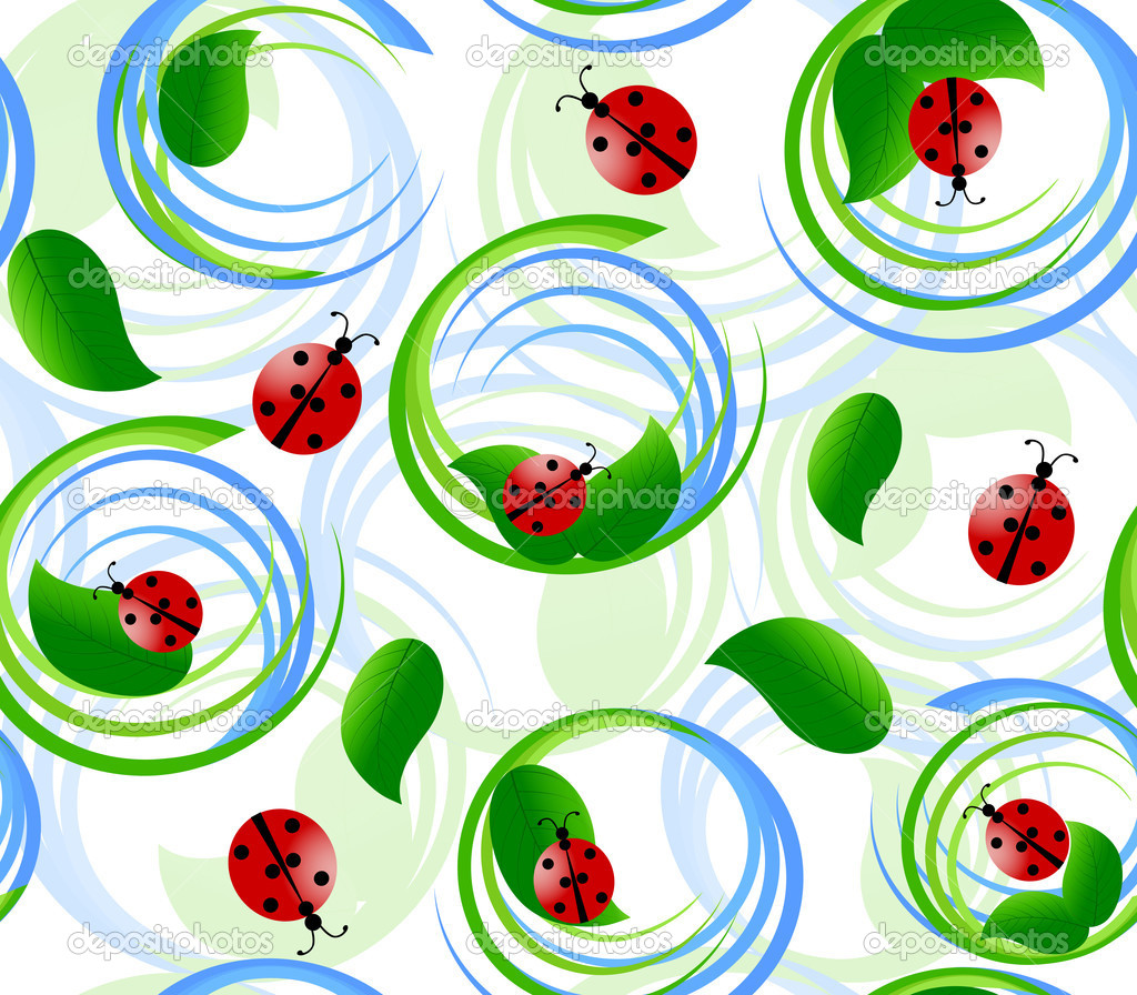 Vector illustration of seamless pattern with ladybug Stock Vector Image ...