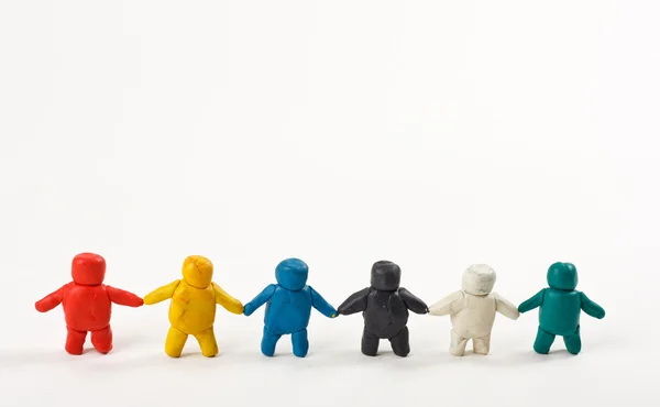 Two Plasticine men. standing isolated on white background Stock Photo ...